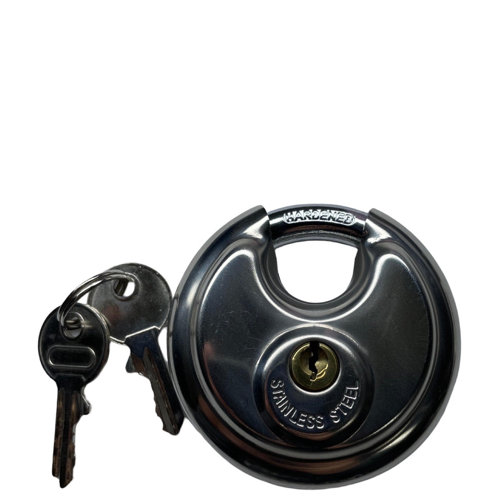 Heavy Duty Disc Padlock Security Shack Gate Lock Round Circle Steel Lo ...