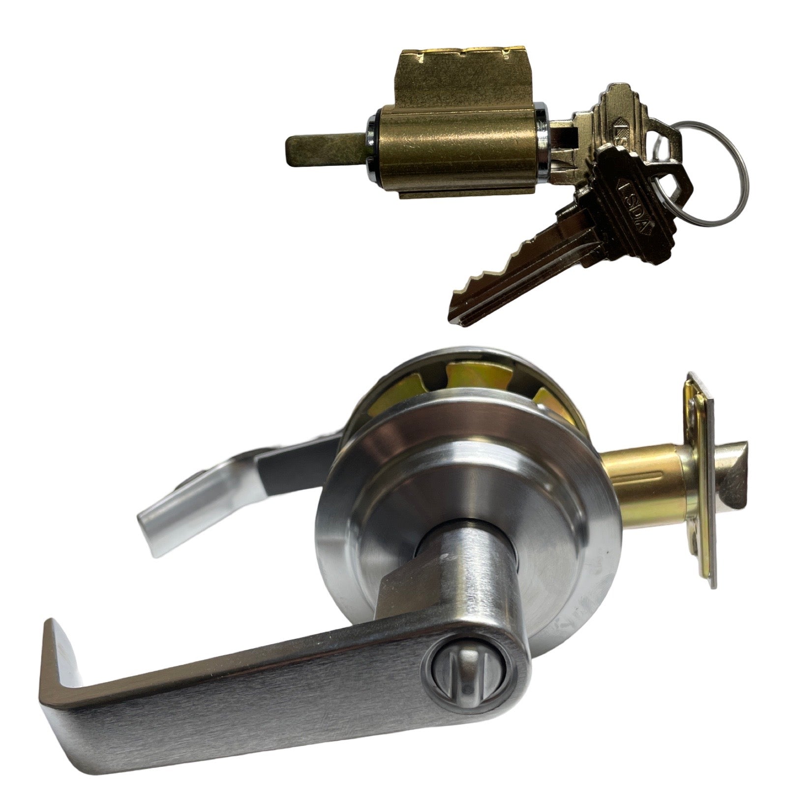 LSDA G2 Entry Lever Latch & Cylinder Satin Chrome (SC1) - ADL Hardware